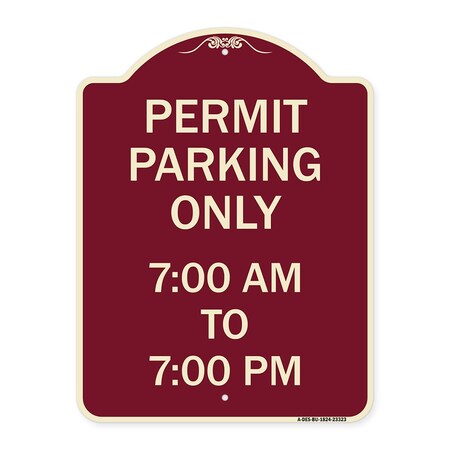 Signmission Permit Parking 7-00 Am to 7-00 Pm Heavy-Gauge Aluminum ...
