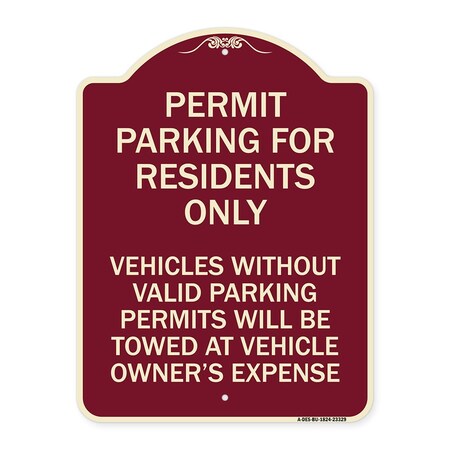 Signmission Permit Parking for Residents Vehicles w/o Valid Parking ...