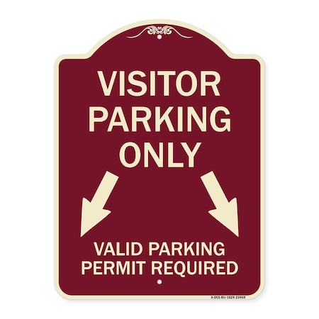 Signmission Parking Area Visitors Parking Only Valid Parking Permit ...