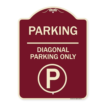 Signmission Parking Diagonal Parking W/ Parking Heavy-Gauge Aluminum ...
