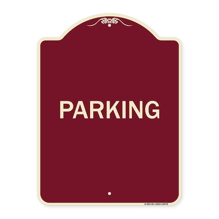 Signmission Designer Series Sign-Parking, Burgundy Heavy-Gauge Aluminum ...