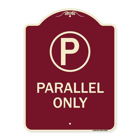 Signmission Parallel Parking Only with Graphic Heavy-Gauge Aluminum ...