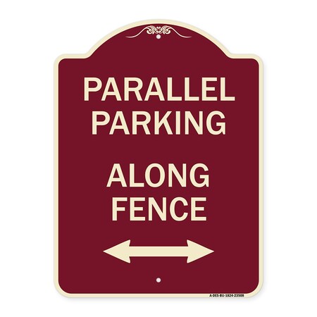 Signmission Parallel Parking Along Fence W/ Bidirectional Arrow Heavy ...
