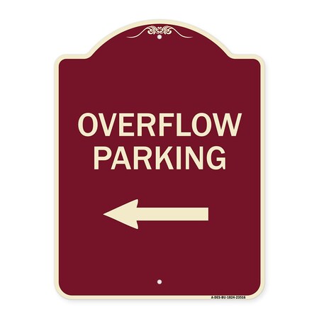 Signmission Overflow Parking with Left Arrow Heavy-Gauge Aluminum ...