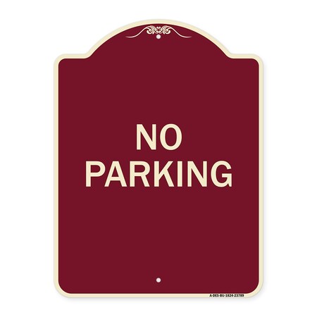 Signmission Designer Series Sign-No Parking 2, Burgundy Heavy-Gauge ...