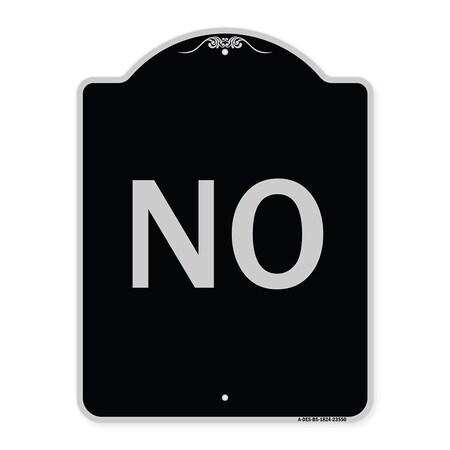 Signmission Designer Series Sign-No, Black & Silver Heavy-Gauge ...