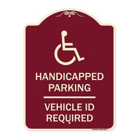 Signmission Handicapped Parking Vehicle Id Required Handicapped Heavy ...