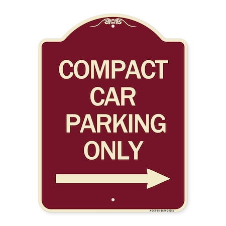 Signmission Compact Car Parking W/ Right Arrow Heavy-Gauge Aluminum ...