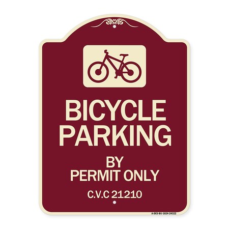 Signmission Bicycle Parking by Permit C.V.S. 21210 Heavy-Gauge Aluminum ...