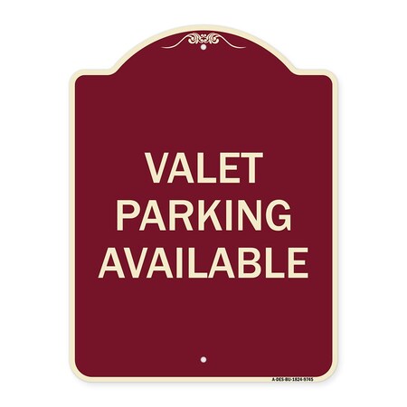 Signmission Designer Series-Valet Parking Available Burgungy Heavy ...