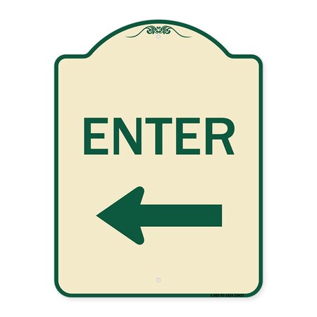 Signmission Parking Lot Enter Left Arrow Heavy-Gauge Aluminum ...