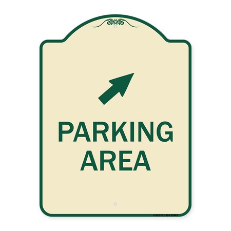 Signmission Parking Area W/ Upper Right Arrow Heavy-Gauge Aluminum ...