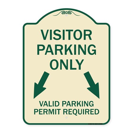 Signmission Parking Area Visitors Parking Only Valid Parking Permit ...