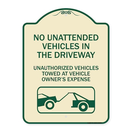 Signmission No Unattended Vehicles in the Driveway Unauthorized ...