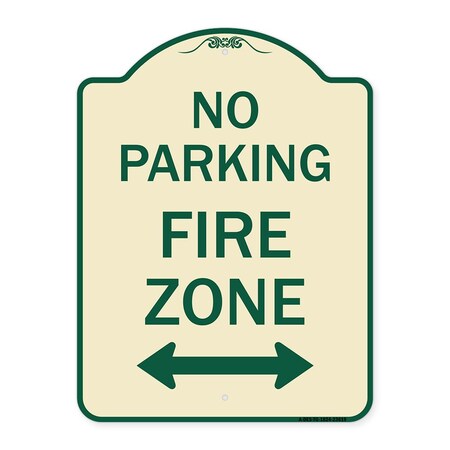 Signmission No Parking Fire Zone W/ Bidirectional Arrow Heavy-Gauge ...