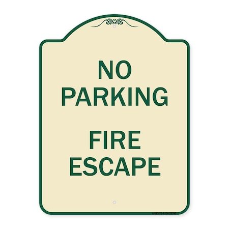 Signmission No Parking Fire Escape Heavy-Gauge Aluminum Architectural ...