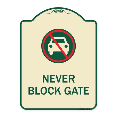 Signmission Never Block Gate with No Car Symbol Heavy-Gauge Aluminum ...