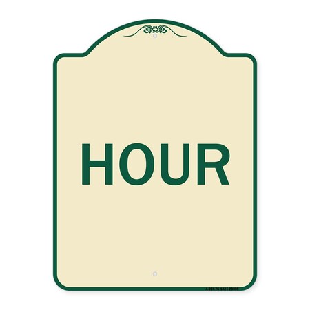 Signmission Designer Series Sign-Hour, Tan & Green Heavy-Gauge Aluminum ...