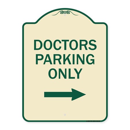 Signmission Doctors Parking With Right Arrow Heavy-Gauge Aluminum ...