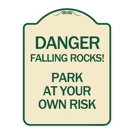 Signmission Danger Falling Rocks! Park Your Own Risk Heavy-Gauge ...