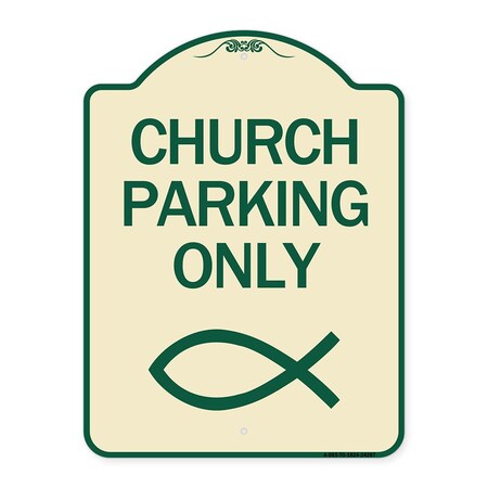Signmission Church Parking Only Symbol Heavy-Gauge Aluminum ...