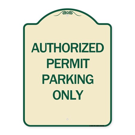 Signmission Authorized Permit Parking Only Heavy-Gauge Aluminum ...