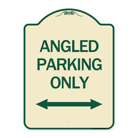Signmission Angle Parking Only With Bidirectional Arrow Heavy-Gauge ...