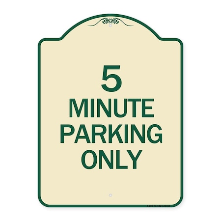 Signmission 5 Minute Parking Only Heavy-Gauge Aluminum Architectural ...