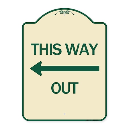 Signmission This Way Out Left Arrow Heavy-Gauge Aluminum Architectural ...