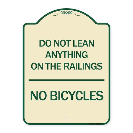 Signmission Do Not Lean Anything on Railings No Bicycles Heavy-Gauge ...