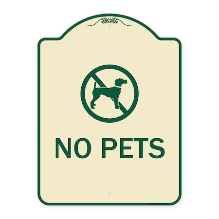 Signmission Designer Series Sign-No Pets, Tan & Green Heavy-Gauge ...