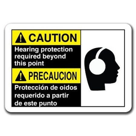 Signmission Caution Sign-Caution Hearing Protection Required Bil ...