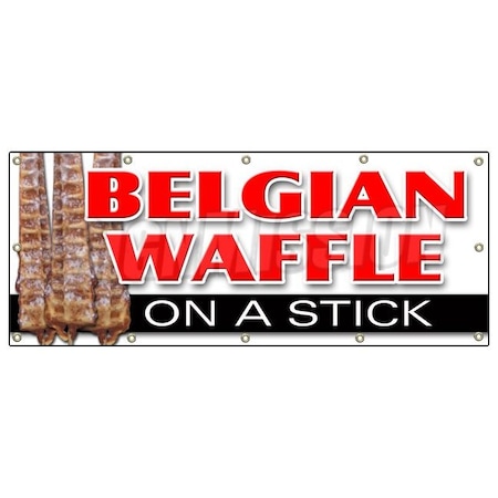 Signmission BELGIAN WAFFLE ON A STICK BANNER SIGN lolly dough sweets ...