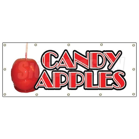 Signmission CANDY APPLES BANNER SIGN caramel apple cart sign signs ...