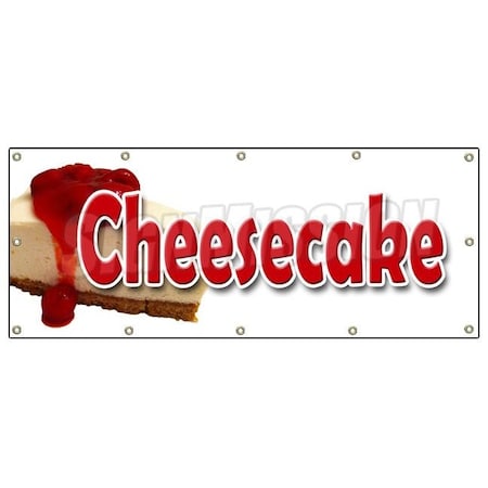 Signmission CHEESECAKE BANNER SIGN bakery crust cream cheese strawberry ...