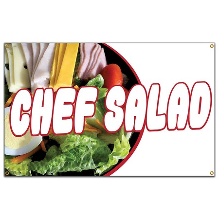 Signmission Chef Salad Banner Concession Stand Food Truck Single Sided ...