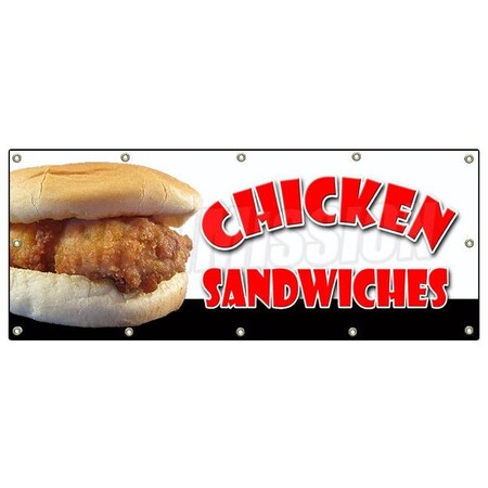 Signmission CHICKEN SANDWICH BANNER SIGN fried restaurant signs grill ...
