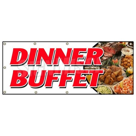 Signmission DINNER BUFFET BANNER SIGN ayce all eat chicken beef ribs ...