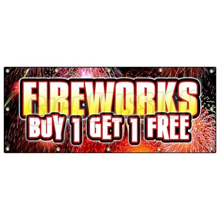 Signmission FIREWORKS BUY 1 GET 1 FREE BANNER SIGN NOT ACUTAL FIREWORKS ...
