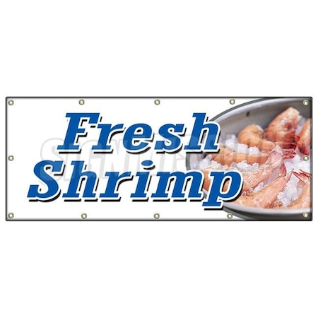 Signmission FRESH SHRIMP BANNER SIGN local caught shrimper cold steamed ...