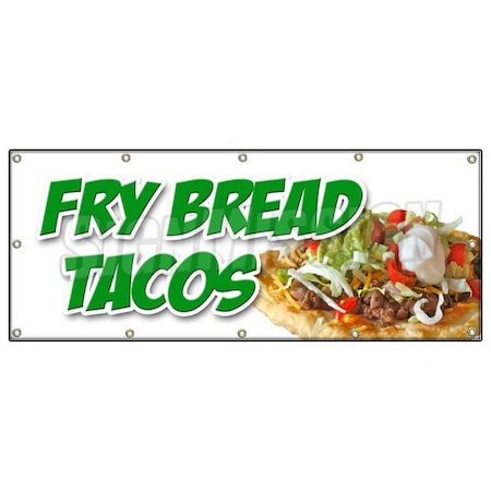 Signmission FRY BREAD TACOS BANNER SIGN indian mexican chili vegetarian ...