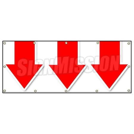Signmission GIANT DOWN ARROW BANNER SIGN turn here sale follow ...