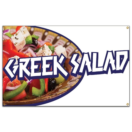 Signmission Greek Salad Banner Concession Stand Food Truck Single Sided ...