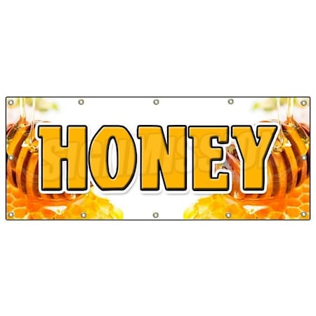 Signmission HONEY BANNER SIGN fresh bee hive clover honeycomb orange ...