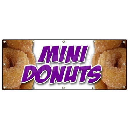 Signmission MINI DONUTS BANNER SIGN donut fried sugar chocolate ...