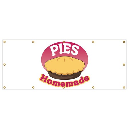Signmission Pies Homemade Banner Heavy Duty 13 Oz Vinyl with Grommets B ...