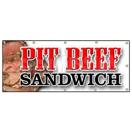 Signmission PIT BEEF SANDWICH BANNER SIGN bbq smoked meat beef grilled ...