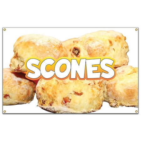 Signmission Scones 2 Banner Concession Stand Food Truck Single Sided B ...