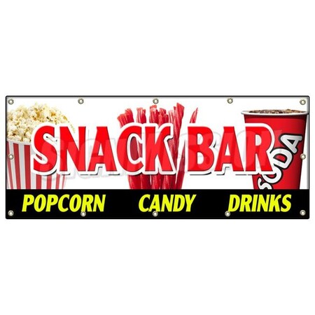 Signmission SNACK BAR CANDY POPCORN DRINKS BANNER SIGN cold sandwiches ...