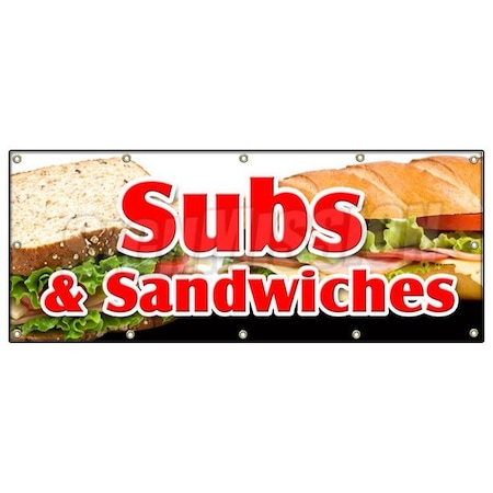 Signmission SUBS & SANDWICHES BANNER SIGN hero hoagie huge homemade ...